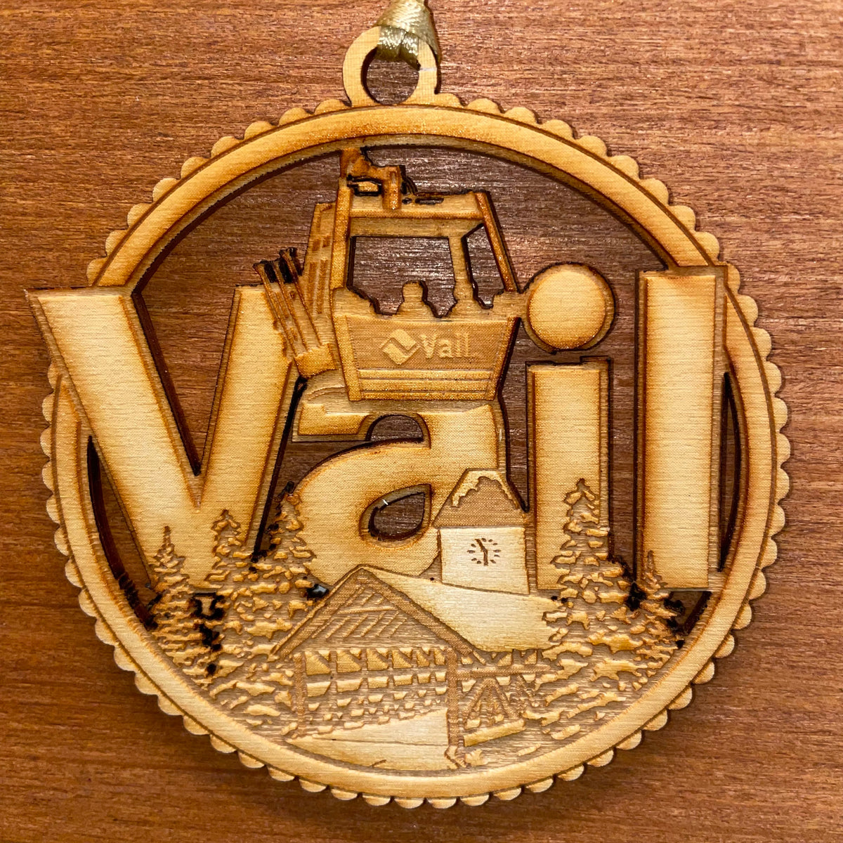 Vail Gondola / Bridge / Clock Tower Wood Ornament| Mountain Man Vail