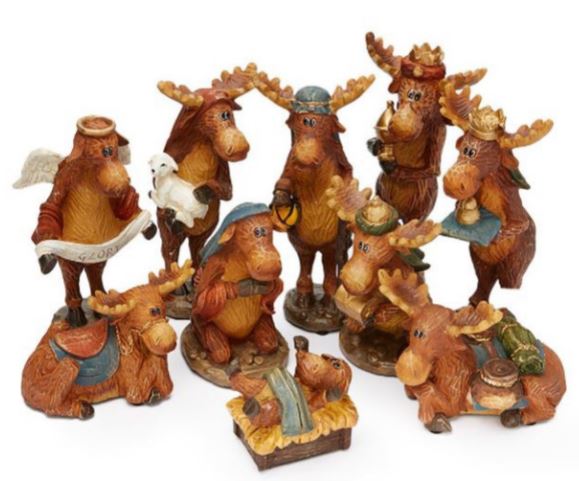 Moose Nativity Set - 10 Pieces| Mountain Man Vail